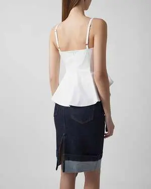 Khaite Sleeveless Peplum Top - Chalk