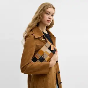 COACH Plaza Bag 25 With Patchwork - Brass/brown Multi