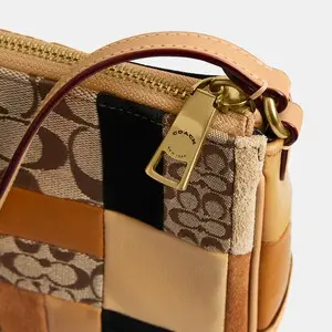 COACH Plaza Bag 25 With Patchwork - Brass/brown Multi