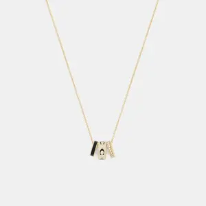 COACH Coach Signature Rondelle Necklace Gold/chalk