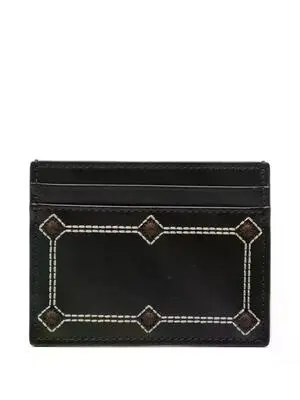 Etro Embroidered Leather Cardholder - Black