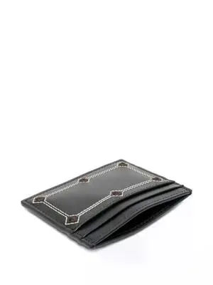 Etro Embroidered Leather Cardholder - Black