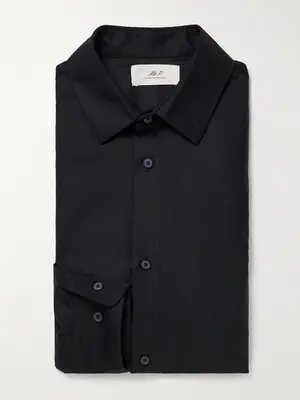 Mr P. Wool, Silk And Cashmere-blend Shirt - Blue
