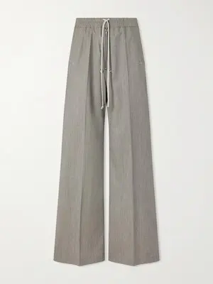 Rick Owens Wide-leg Wool Drawstring Trousers - Gray