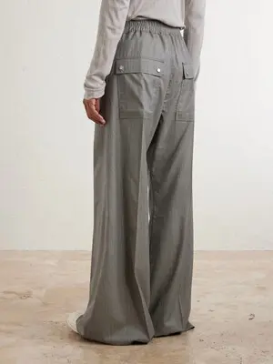 Rick Owens Wide-leg Wool Drawstring Trousers - Gray