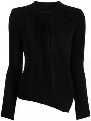 J KOO Ribbed-knit Cut-out Sweater