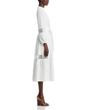 AREA STARS Eyelet Embroidered Midi Dress