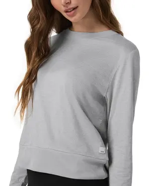 Vuori Daydream Crewneck Top - Light Heather Grey