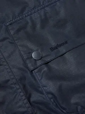 Barbour Beaufort Spectator Corduroy-trimmed Waxed-cotton Ripstop Jacket - Blue