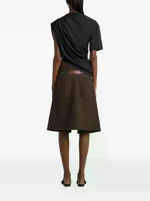 COURREGES Asymmetric Draped T-shirt - Black