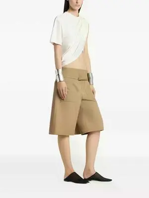 COURREGES Asymmetrical-sleeve T-shirt - White