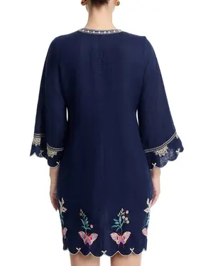 Johnny Was Linen Scallop Dress