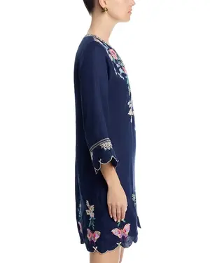 Johnny Was Linen Scallop Dress