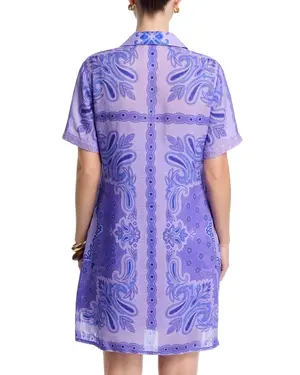 Johnny Was Paisley Print Henley Dress