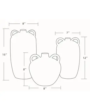 SURYA Acanceh Vase, Set Of 3