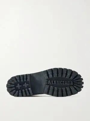 Balenciaga Nubuck-trimmed Suede Lace-up Boots - Brown