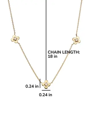ANA LUISA Solid Gold Flower Station Necklace - Gold/diamond