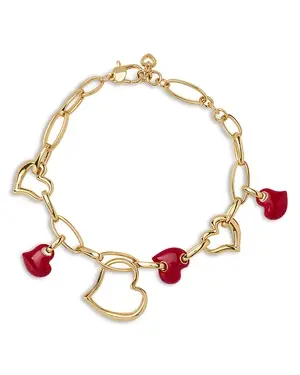 Kate Spade New York Amour Heart Charm Bracelet - Red/gold