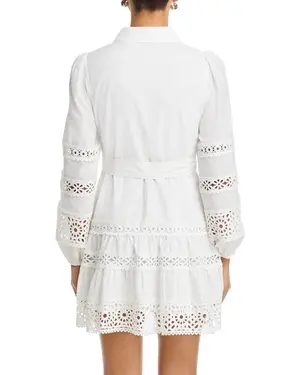 LAYERED WITH LOVE Aubrey Embroidered Tie Front Shirt Dress