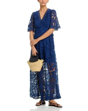 LAYERED WITH LOVE Nathalie Lace Short Sleeve Dress