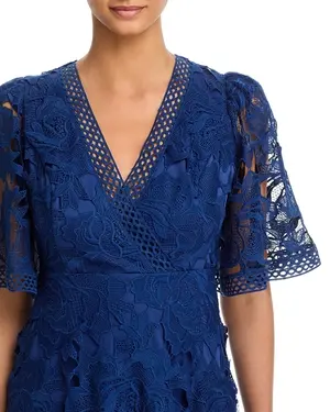 LAYERED WITH LOVE Nathalie Lace Short Sleeve Dress