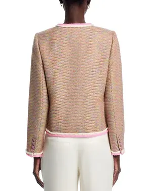 T Tahari Braided Trim Button Down Jacket