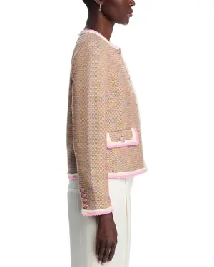 T Tahari Braided Trim Button Down Jacket