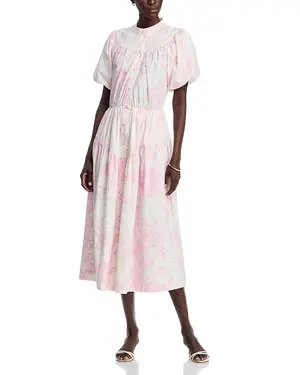 T Tahari Button-down Midi Dress With Floral Print - Etheral Garden