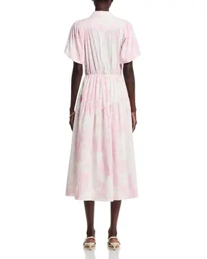 T Tahari Button-down Midi Dress With Floral Print - Etheral Garden