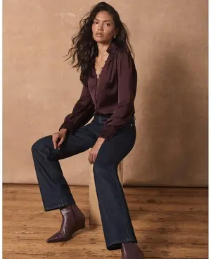 Mint Velvet Satin Long Sleeve Blouse