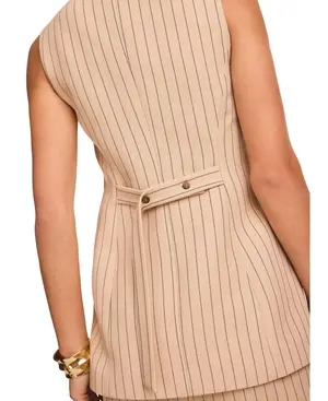 Mint Velvet Pinstripe Longline Waistcoat