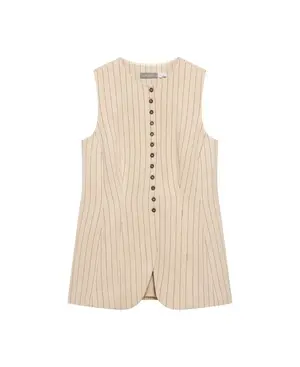 Mint Velvet Pinstripe Longline Waistcoat