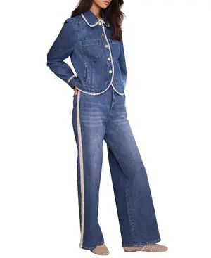 Mint Velvet Lace Trim Straight Jeans