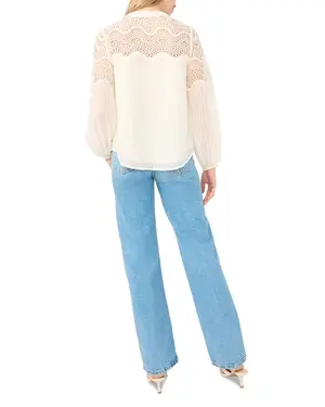 Vince Camuto Split Neck Button-front Blouse