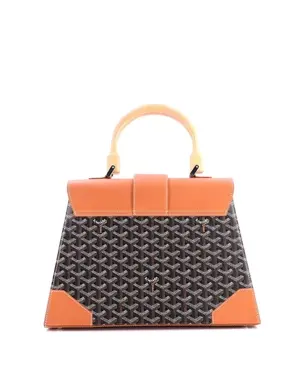 Goyard Mm Saigon Top Handle Bag Coated Canvas With Leather - Brown
