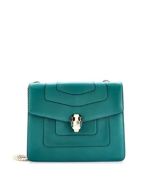 BVLGARI Medium Serpenti Forever Square Leather Shoulder Bag