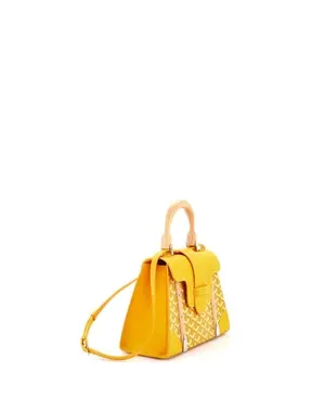 Goyard Pm Saigon Top Handle Bag Coated Canvas With Leather