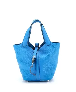 Hermès Pm Picotin Lock Bag Clemence - Blue