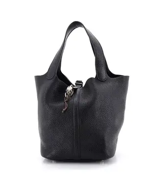 Hermès Mm Picotin Lock Bag Clemence - Black