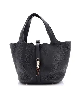 Hermès Mm Picotin Lock Bag Clemence - Black