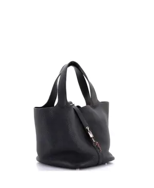 Hermès Mm Picotin Lock Bag Clemence - Black