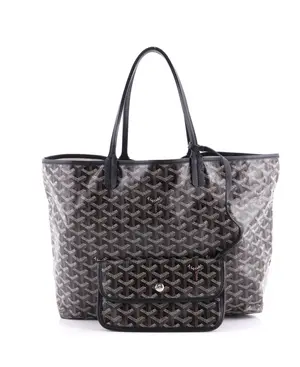 Goyard Pm Saint Louis Coated Canvas Tote - Black