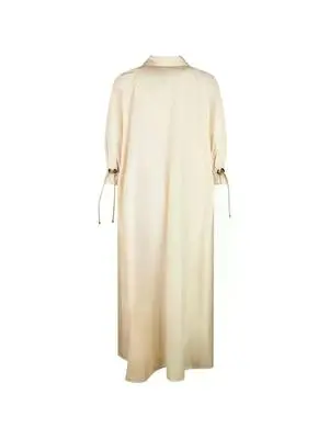 Max Mara Long Sleeve Maxi Dress - Neutrals