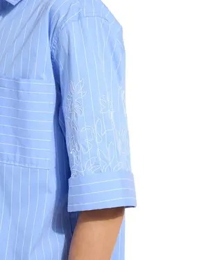 Lyssé Striped Embroidered Sleeves Shirt