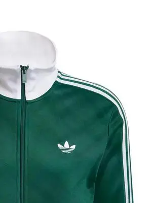Adidas Striped-sleeve Zip-up Sweatshirt - Green