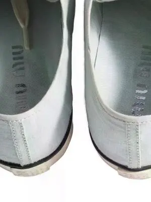 Miu Miu Embroidered Logo Drill Sneakers - Blue