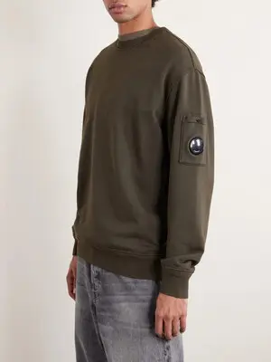 C.P. COMPANY Cotton-jersey Sweatshirt With Logo Applique - Brown