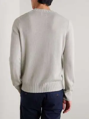 ALLUDE Wool And Cashmere Blend Crewneck Sweater