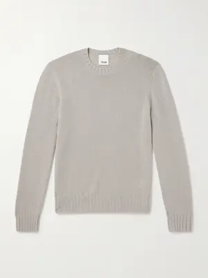 ALLUDE Wool And Cashmere-blend Crewneck Sweater - Neutrals