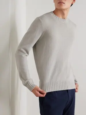 ALLUDE Wool And Cashmere-blend Crewneck Sweater - Neutrals
